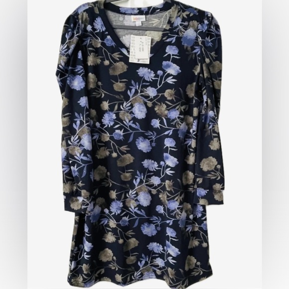 LuLaRoe | Dresses | Lularoe Ava Womens Blue Vintage Floral Vmutton Long ...